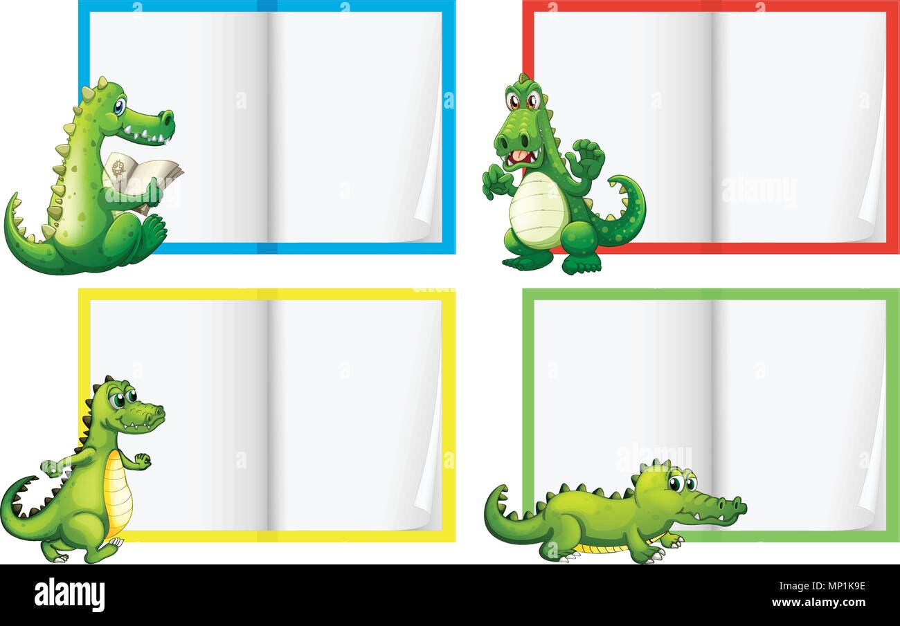A Set of Crocodile Template illustration Stock Vector Image & Art - Alamy