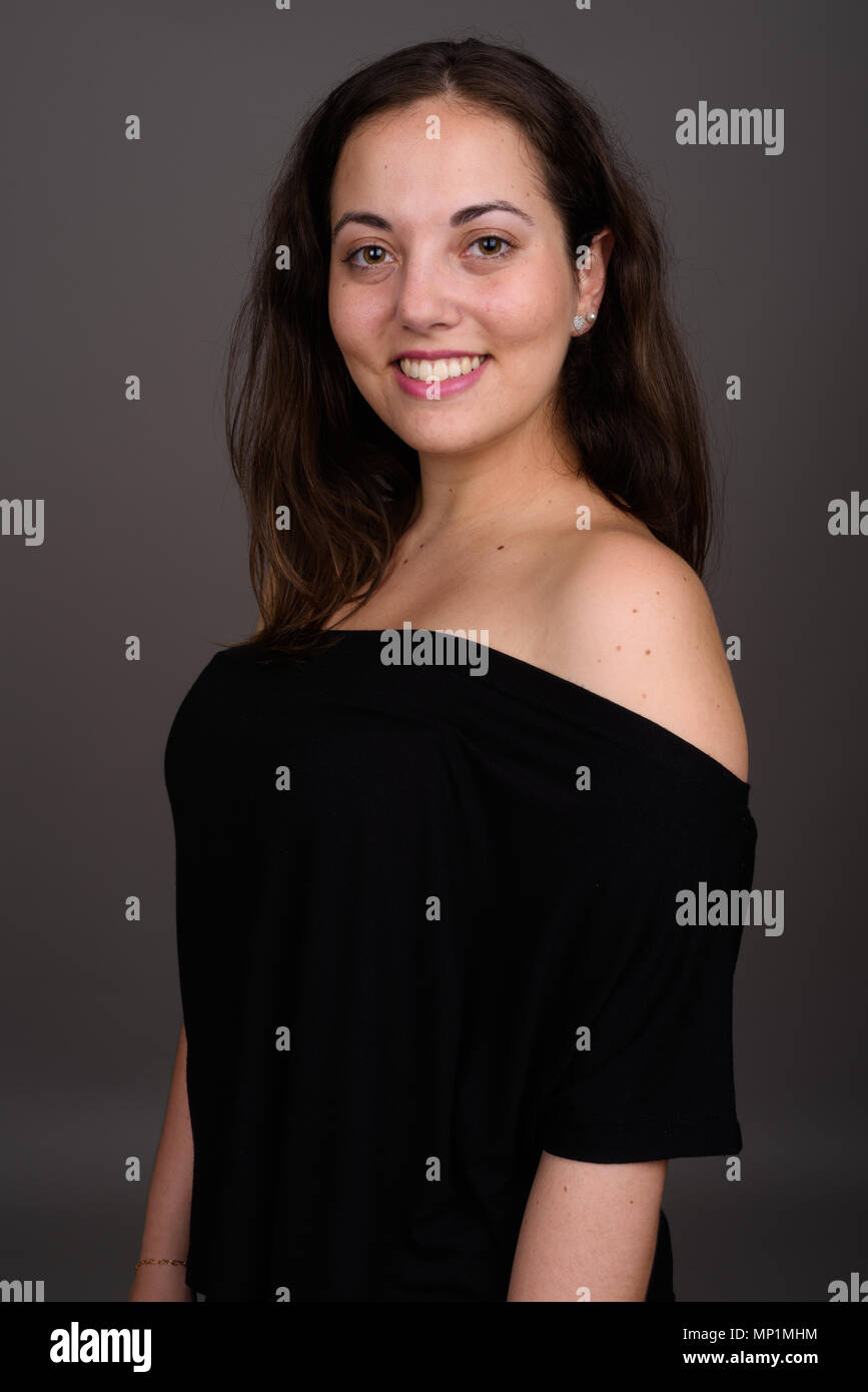 Black off shoulder top hi-res stock photography and images - Alamy