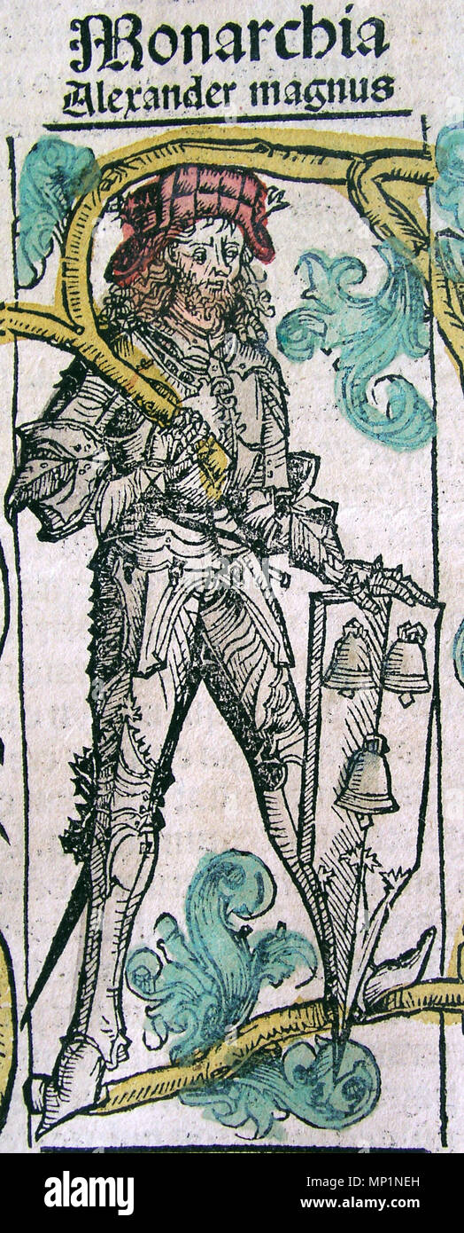 OLYMPUS DIGITAL CAMERA . Alexander the Great, as depicted in a woodcut ...