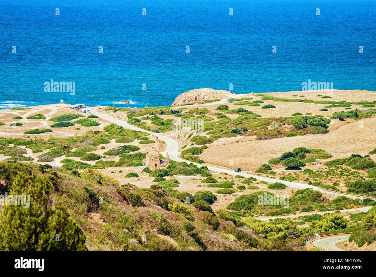 Capo Pecora resort and the Mediterranean sea, Sardinia of Italy Stock ...