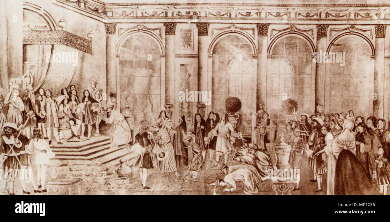 . Siamese ambassador Kosa Pan presents King Narai's letter to Louis XIV ...