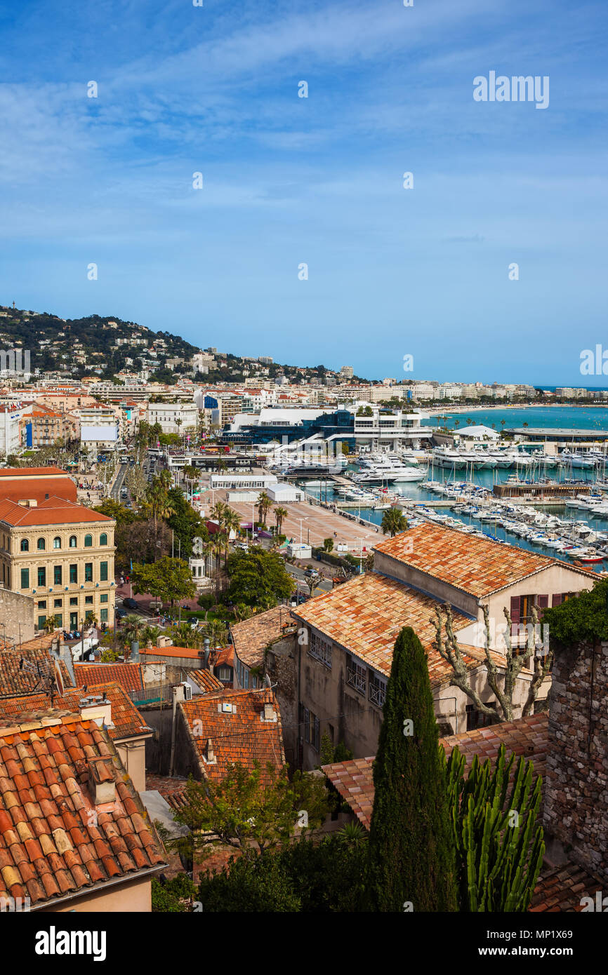 Cannes city on French Riviera - Cote d'Azur in France, cityscape along ...