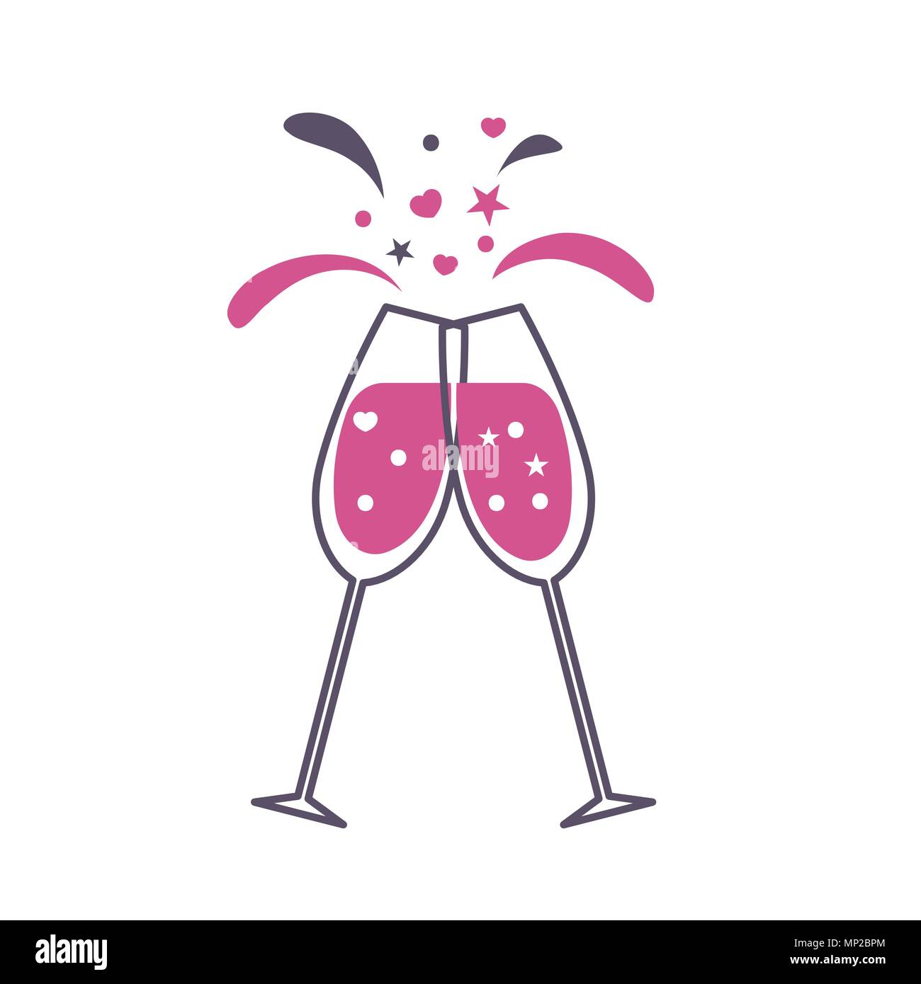 Cheers clink glasses wine Stock Vector Images - Alamy