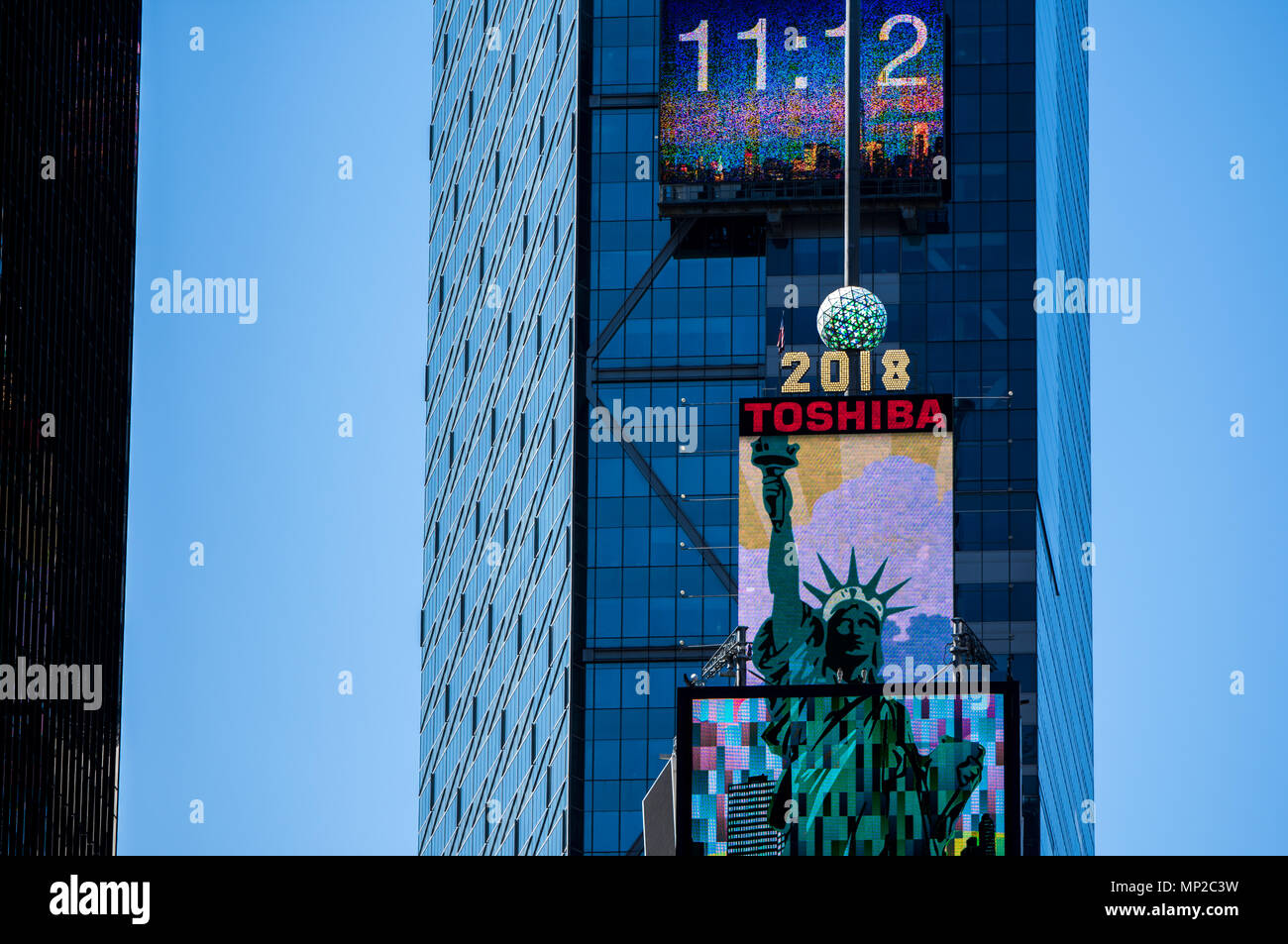 New York, US - March 31, 2018: Close up view of the famous new year's ...