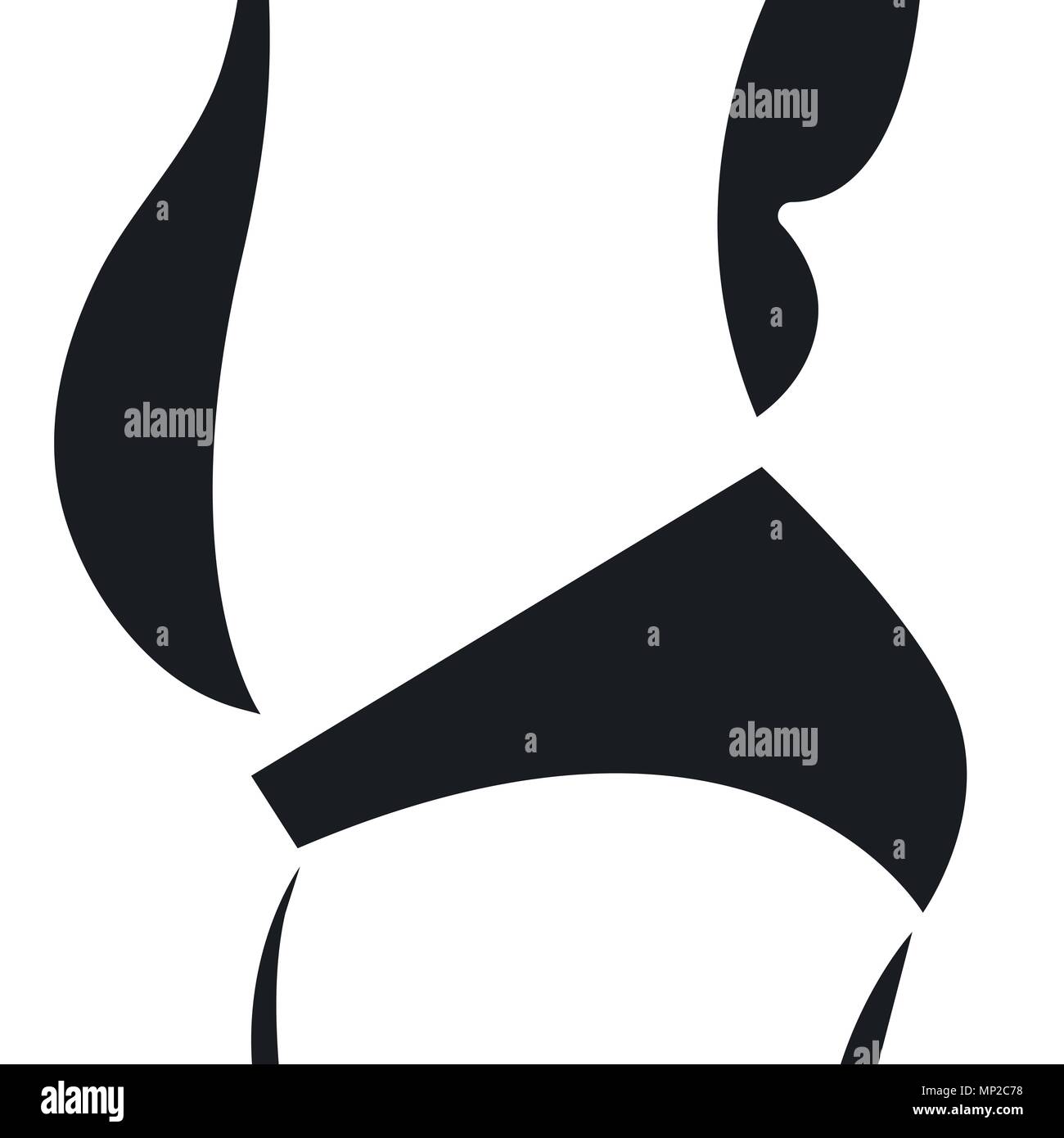 Liposuction of abdomen. Close up vector illustration of body contour ...