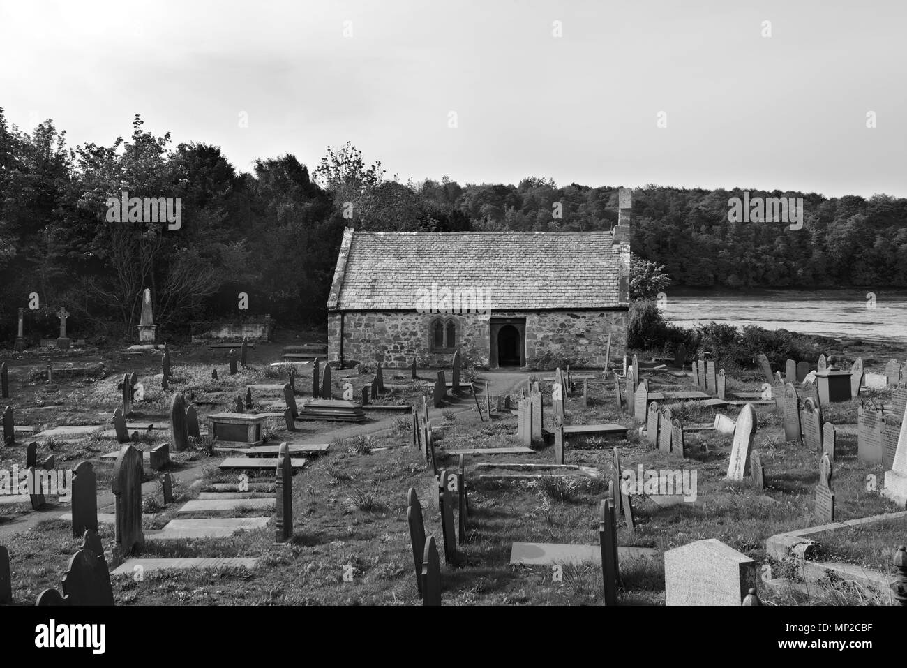 St.Tysilio's is on Church Island in the Menai Strait. The building ...