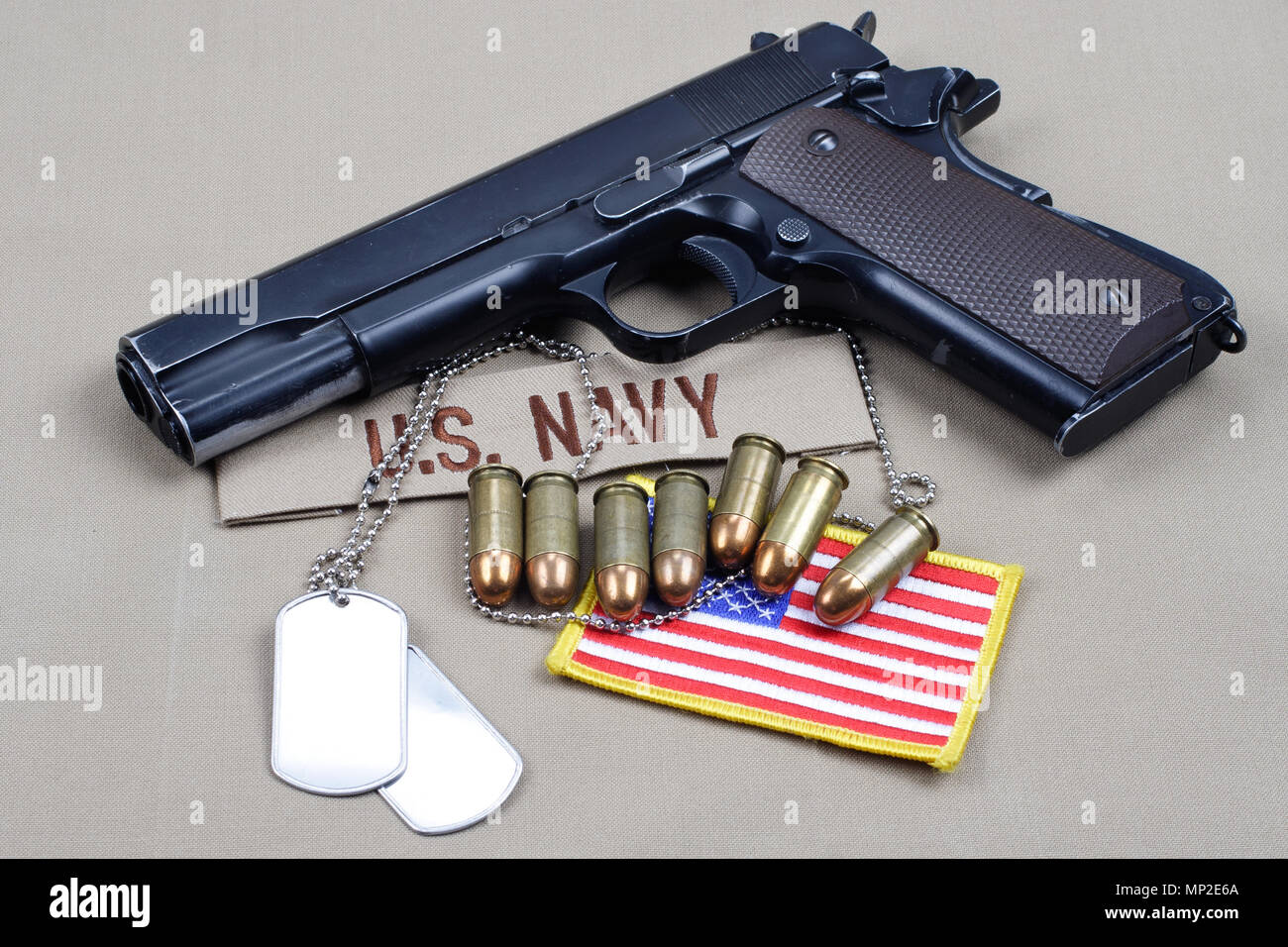 handgun on navy uniform Stock Photo - Alamy