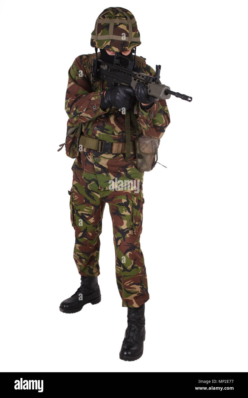 British Army Soldier with assault rifle isolated on white Stock Photo ...