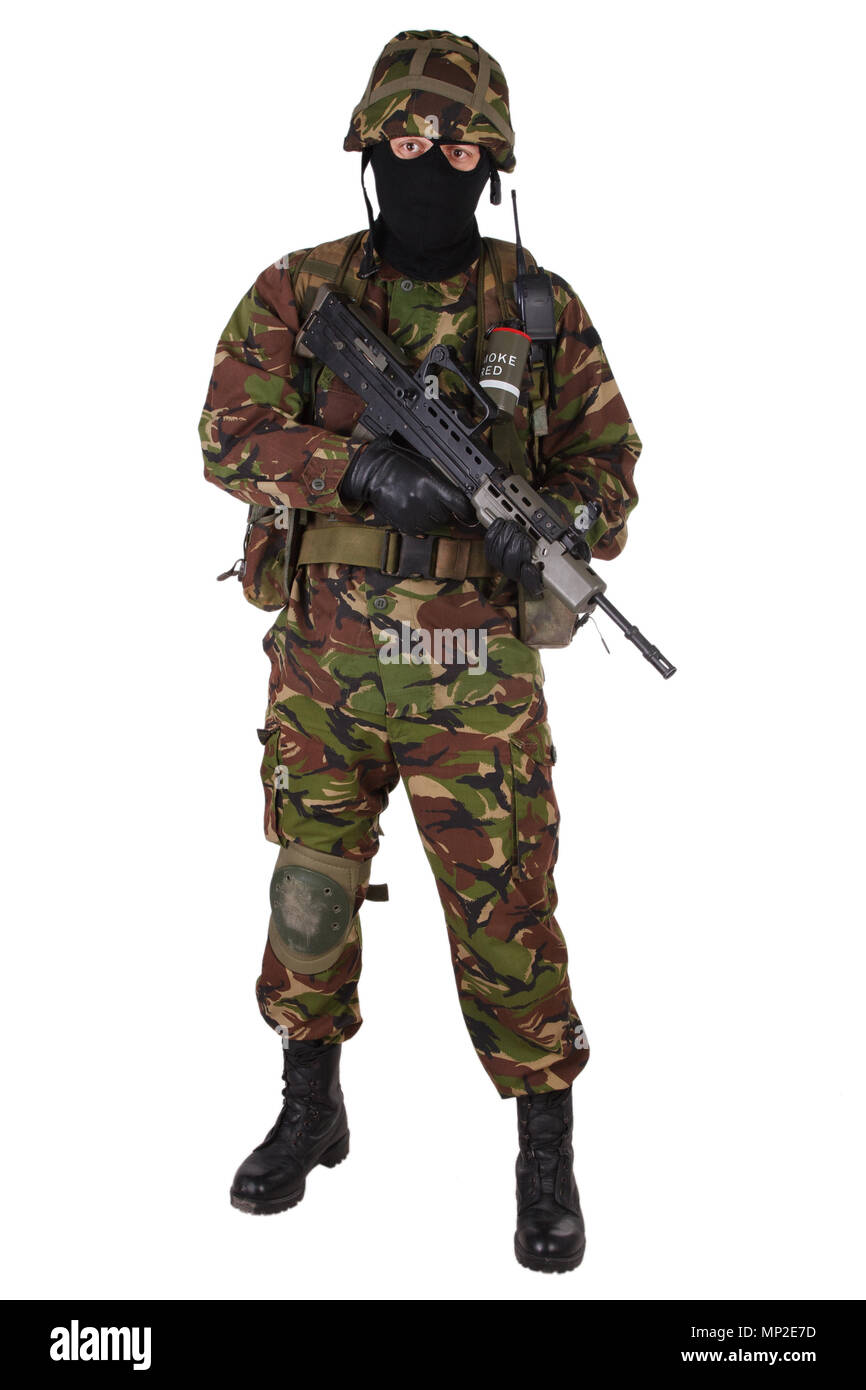 British Army Soldier with assault rifle isolated on white Stock Photo ...