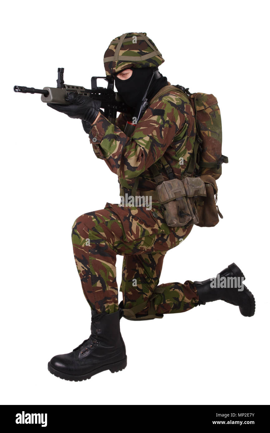 British Army Soldier with assault rifle isolated on white Stock Photo ...