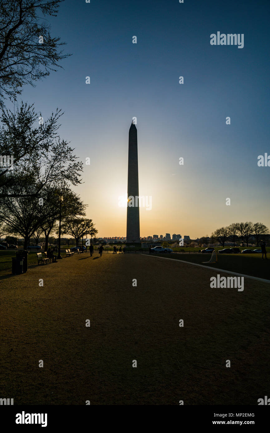 Washington Monument at Sunset, Washington, DC Stock Photo - Alamy