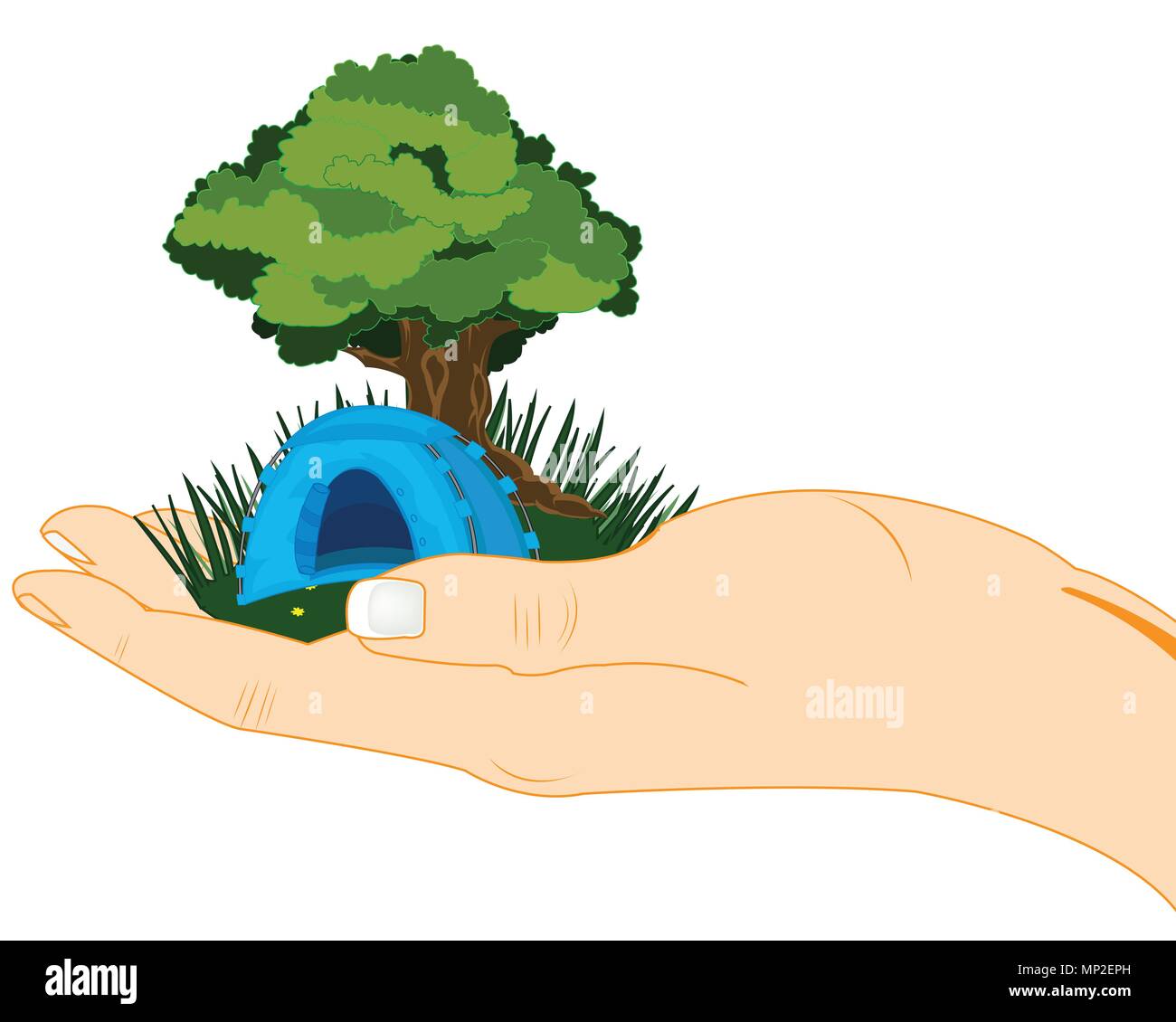 White tent in green Cut Out Stock Images & Pictures - Alamy