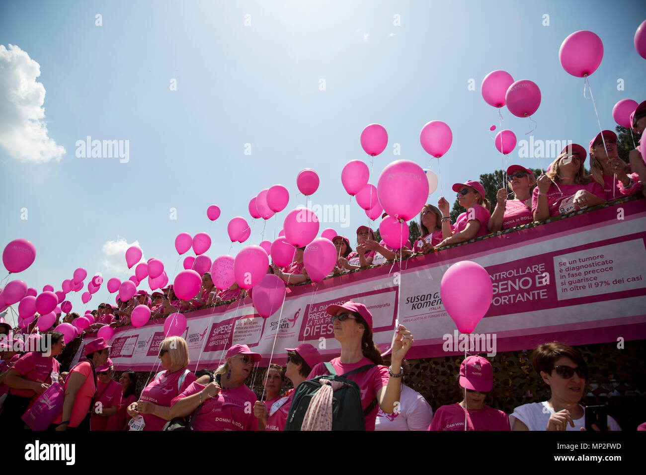 Rome, Italy. 20th May, 2018. The pink marathon in favor of cancer ...