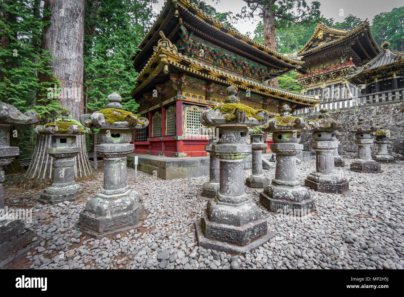 Japanese temples and lanterns in Nikko Stock Photo - Alamy