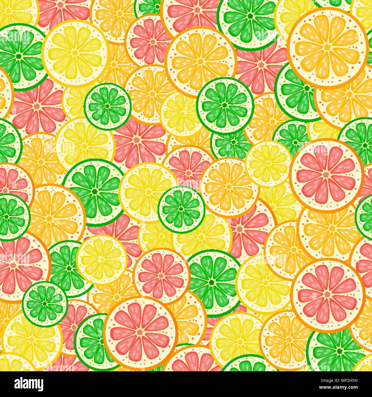 Seamless vector citrus pattern. Fruit background. Summer bright ...