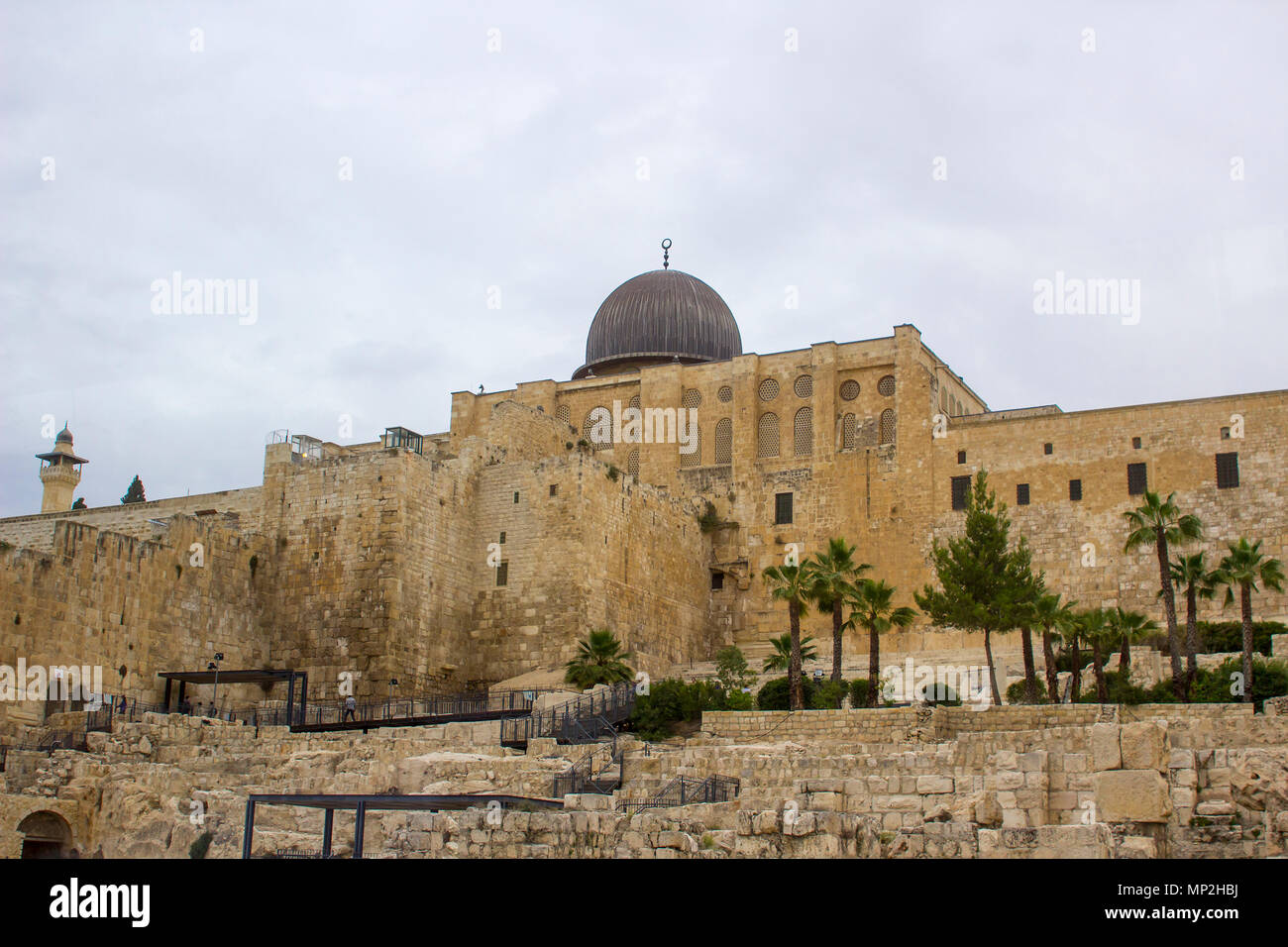 The dome of the famous Al Agsa Mosque in the City of Jerusalem the ...