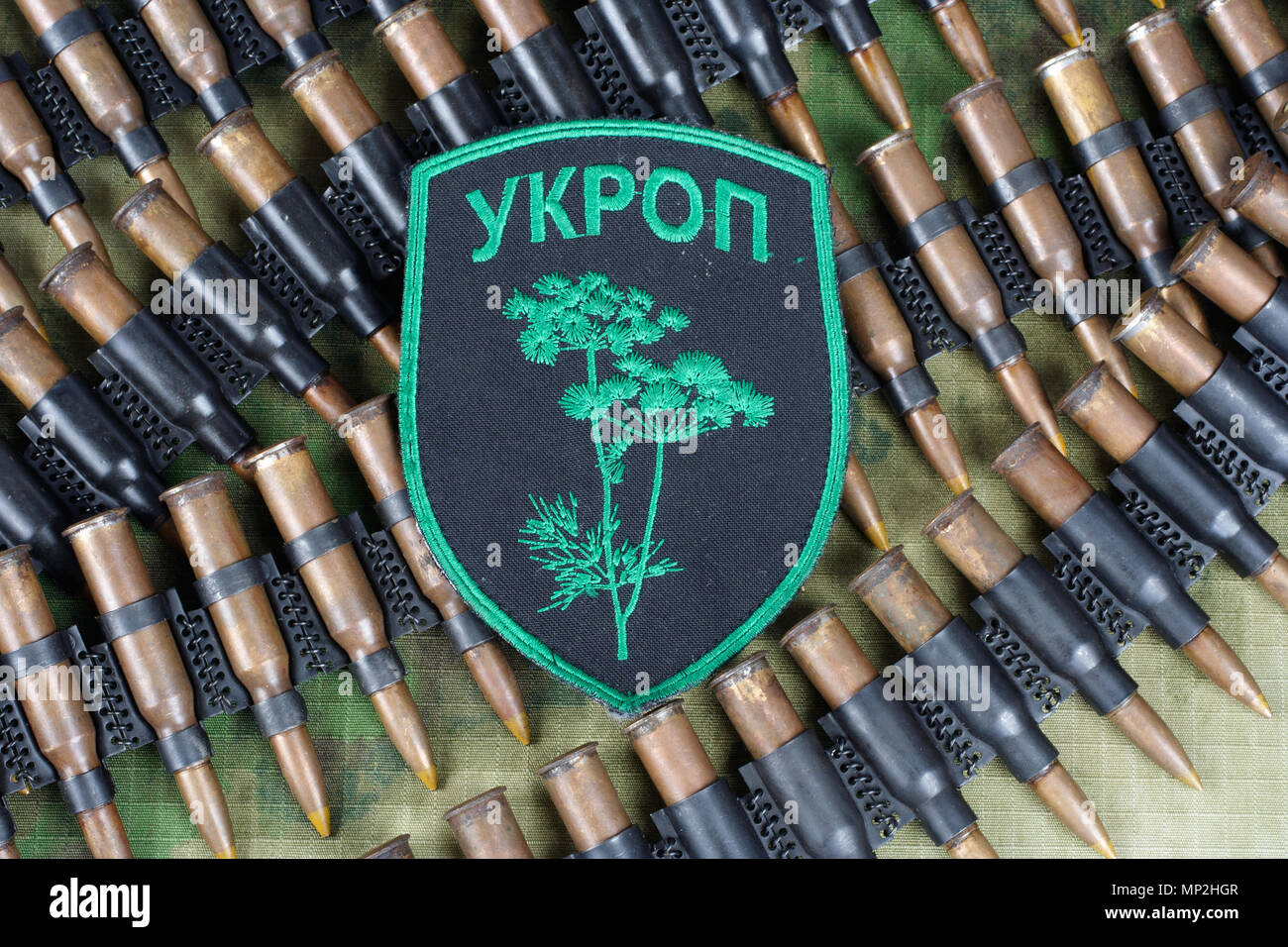 KIEV, UKRAINE - July, 08, 2015. Ukraine Army unofficial uniform badge ...