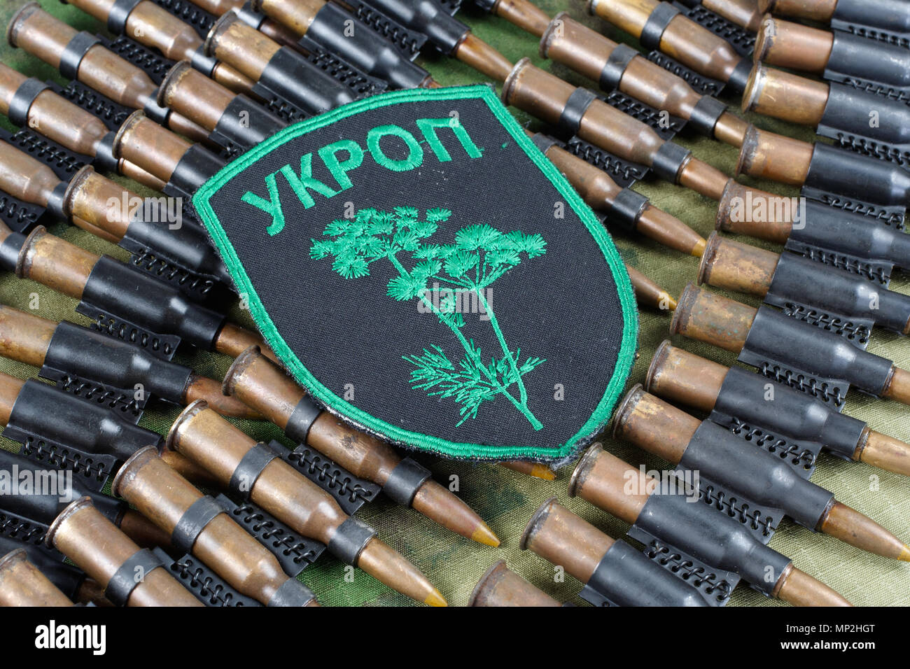 KIEV, UKRAINE - July, 08, 2015. Ukraine Army unofficial uniform badge ...