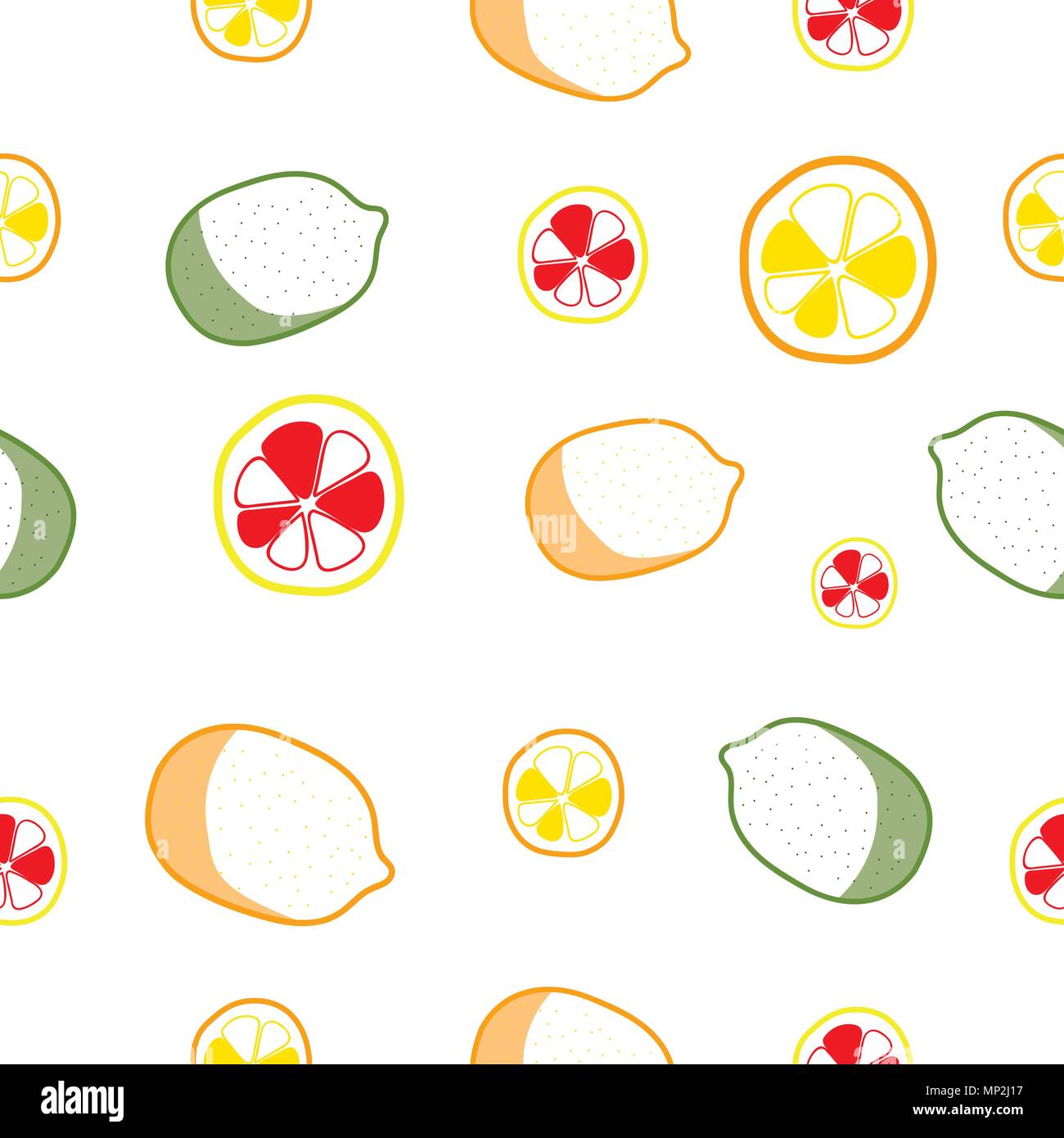 Hand draw colorful lemon seamless pattern background Stock Vector Image ...
