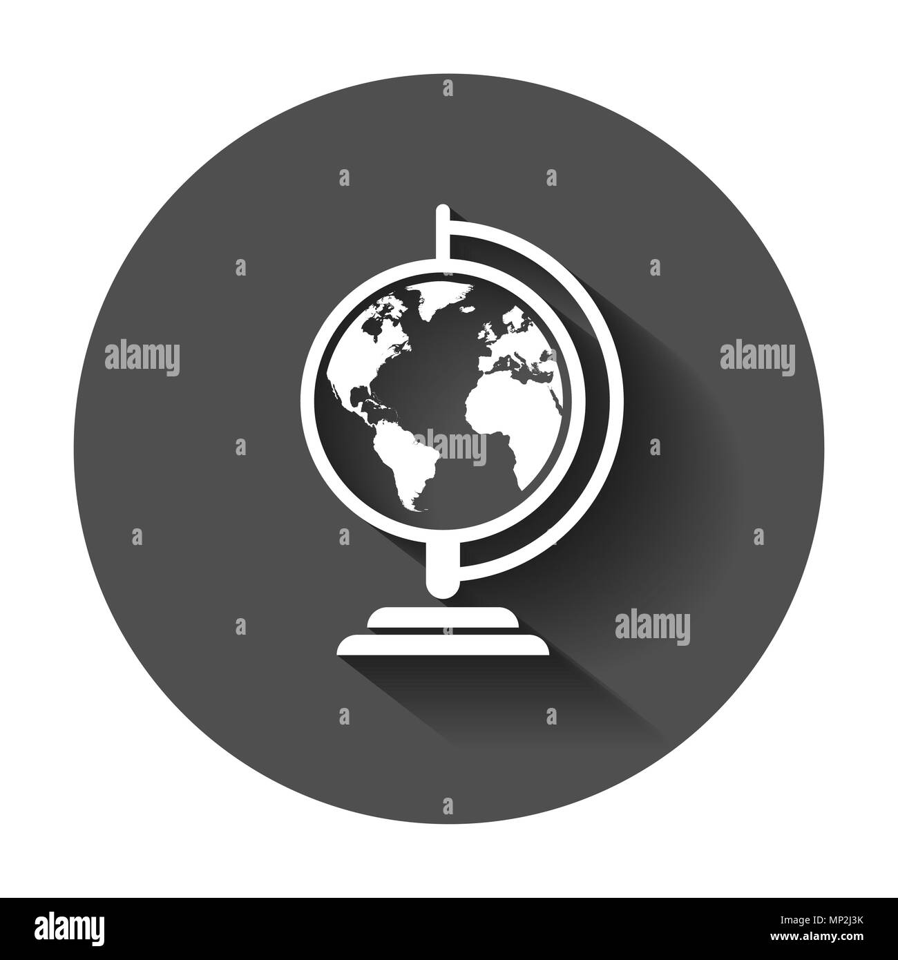 Globe world map vector icon. Round earth flat vector illustration ...