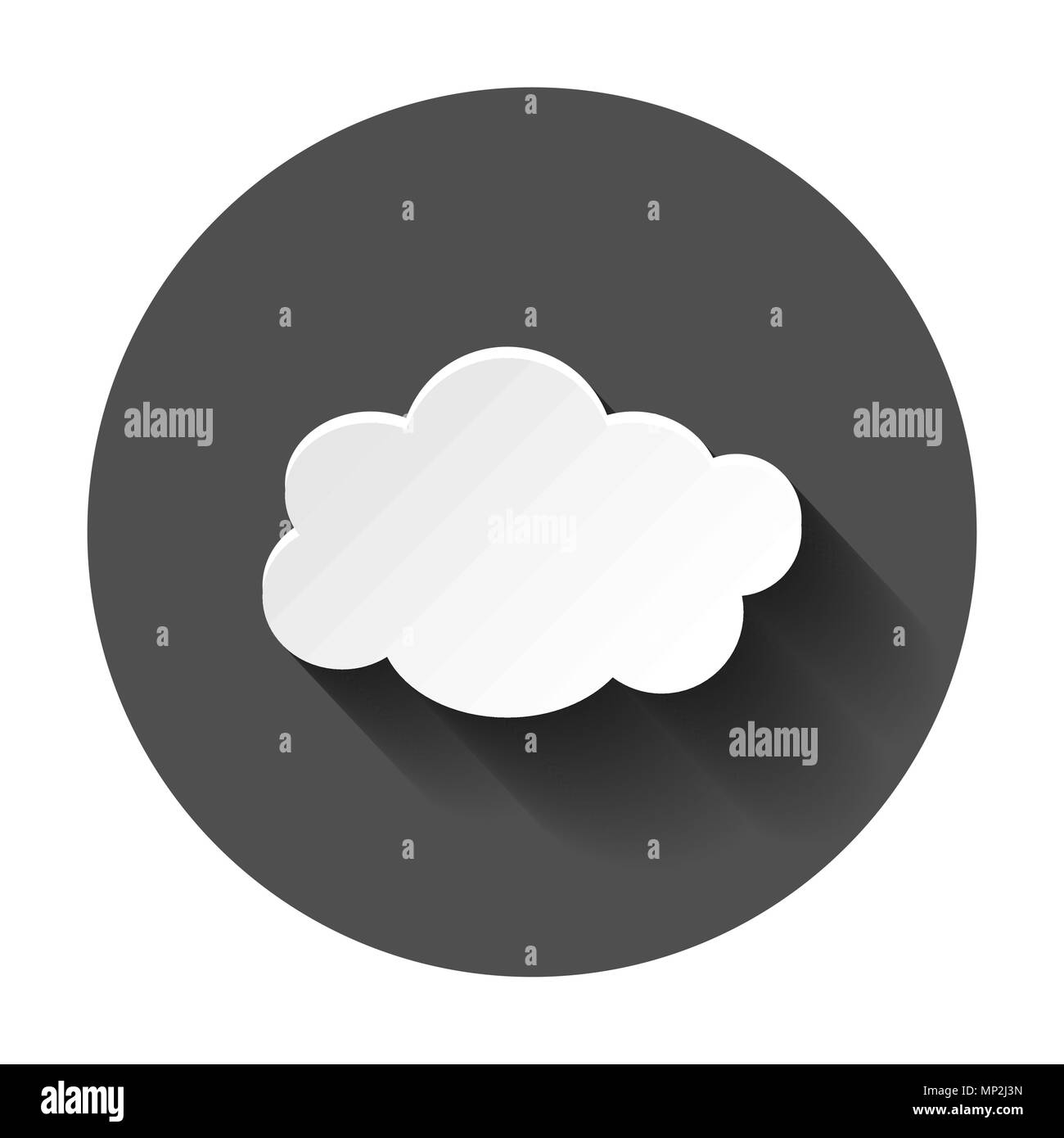 Cloud sky vector icon. Clouds with shadow flat vector illustration ...