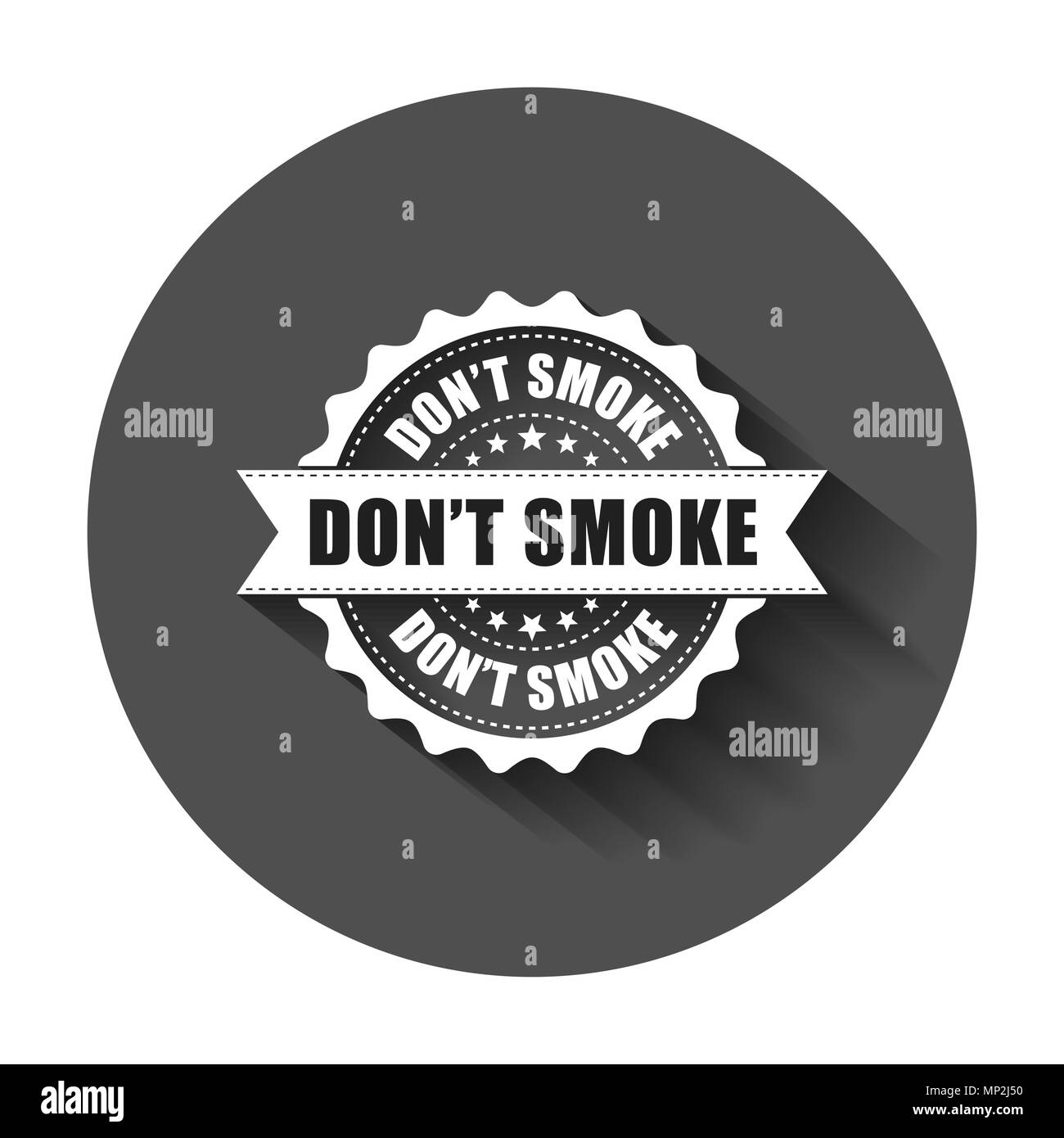 Don't smoke grunge rubber stamp. Vector illustration with long shadow ...