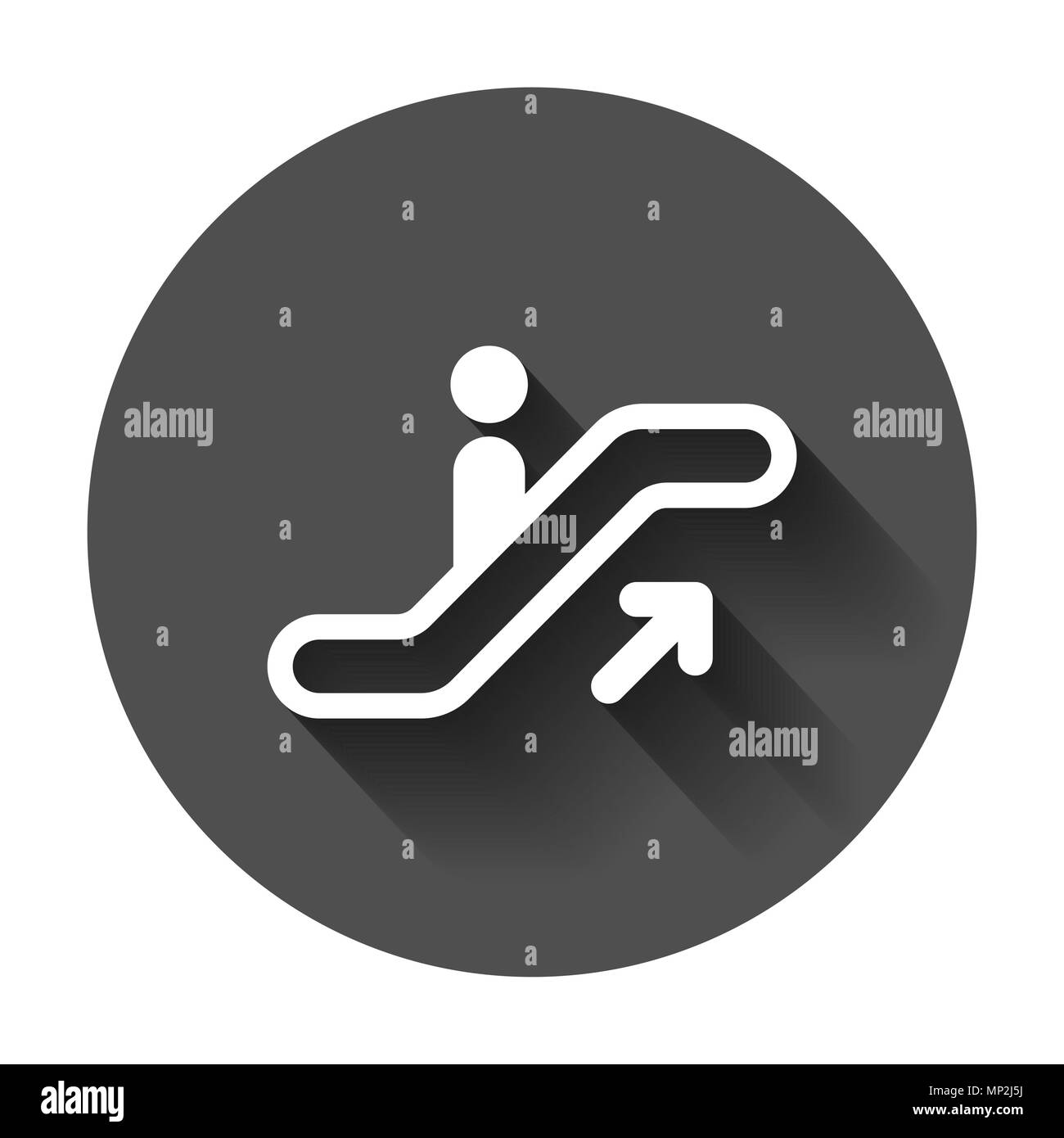 Escalator elevator icon. Vector illustration with long shadow. Business ...