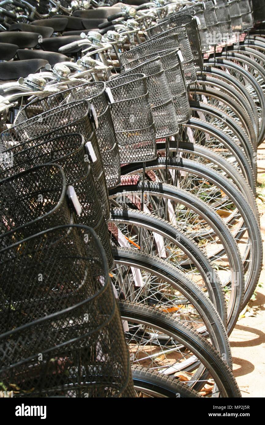 Line of bikes in India Stock Photo - Alamy