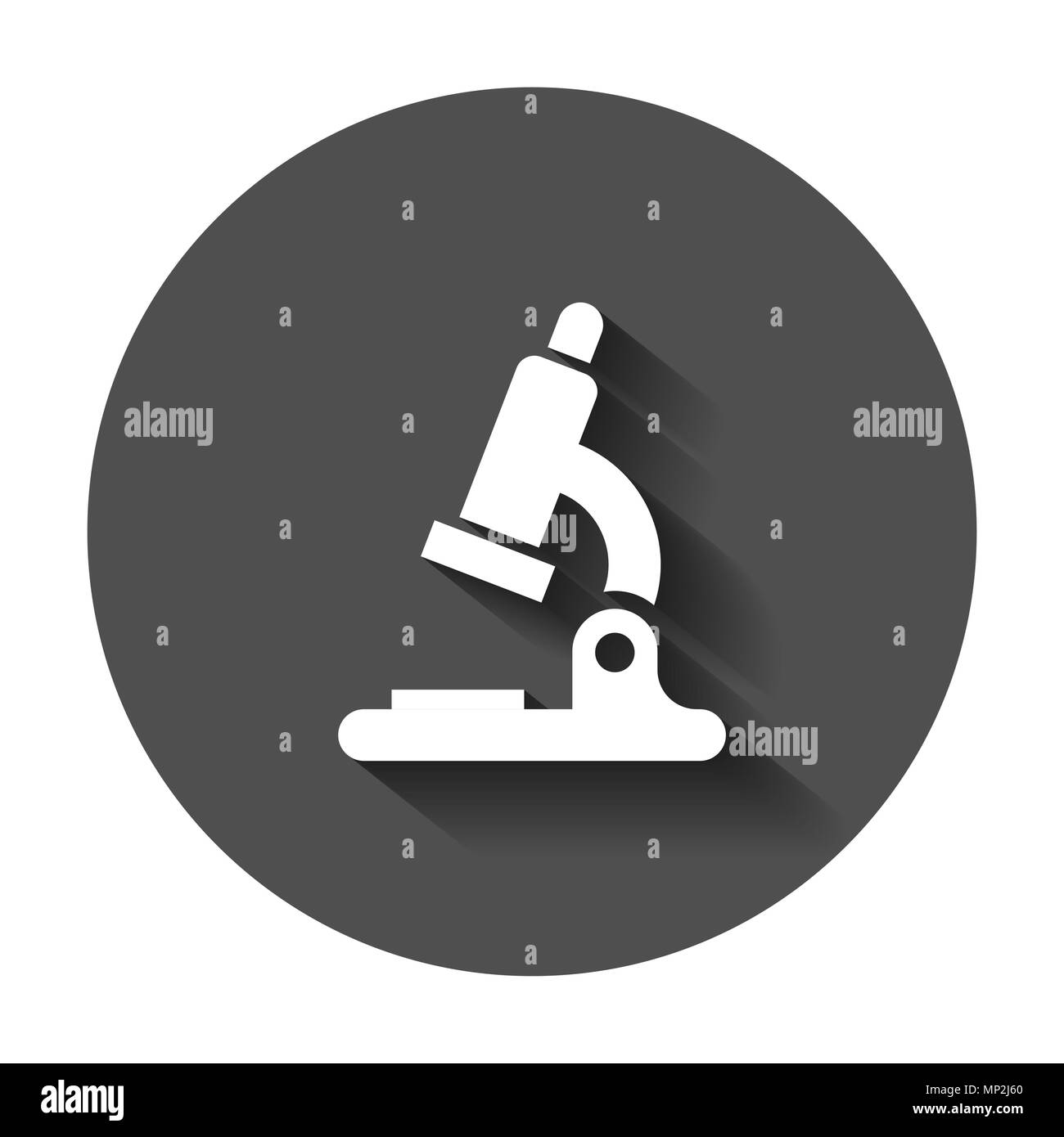 Microscope lab icon. Vector illustration with long shadow. Business ...