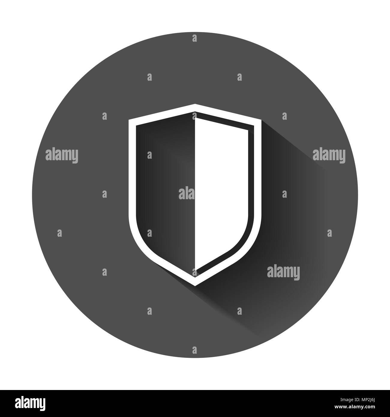 Shield protect icon. Vector illustration with long shadow. Business ...