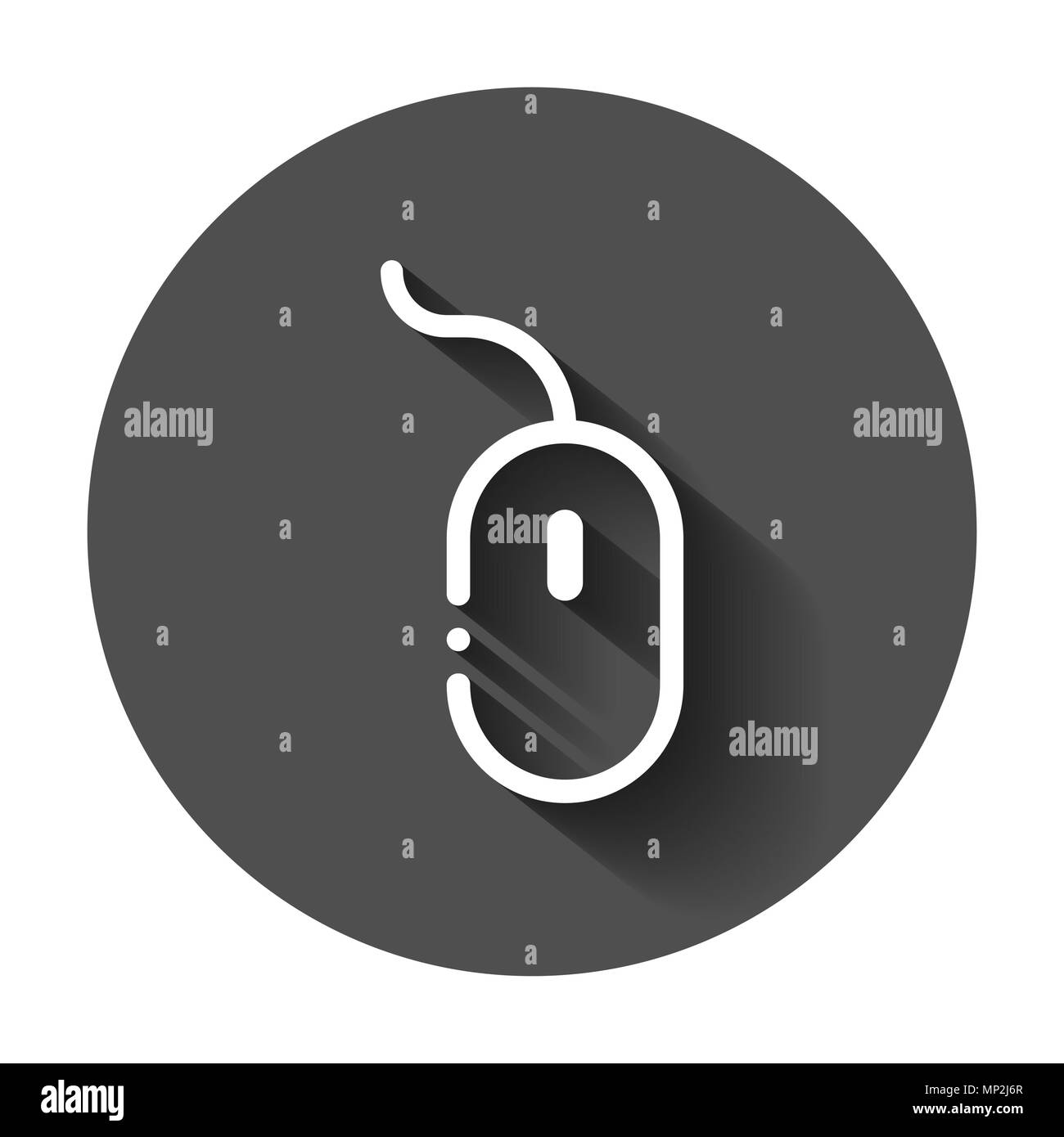 Computer Mouse icon. Vector illustration with long shadow. Business ...