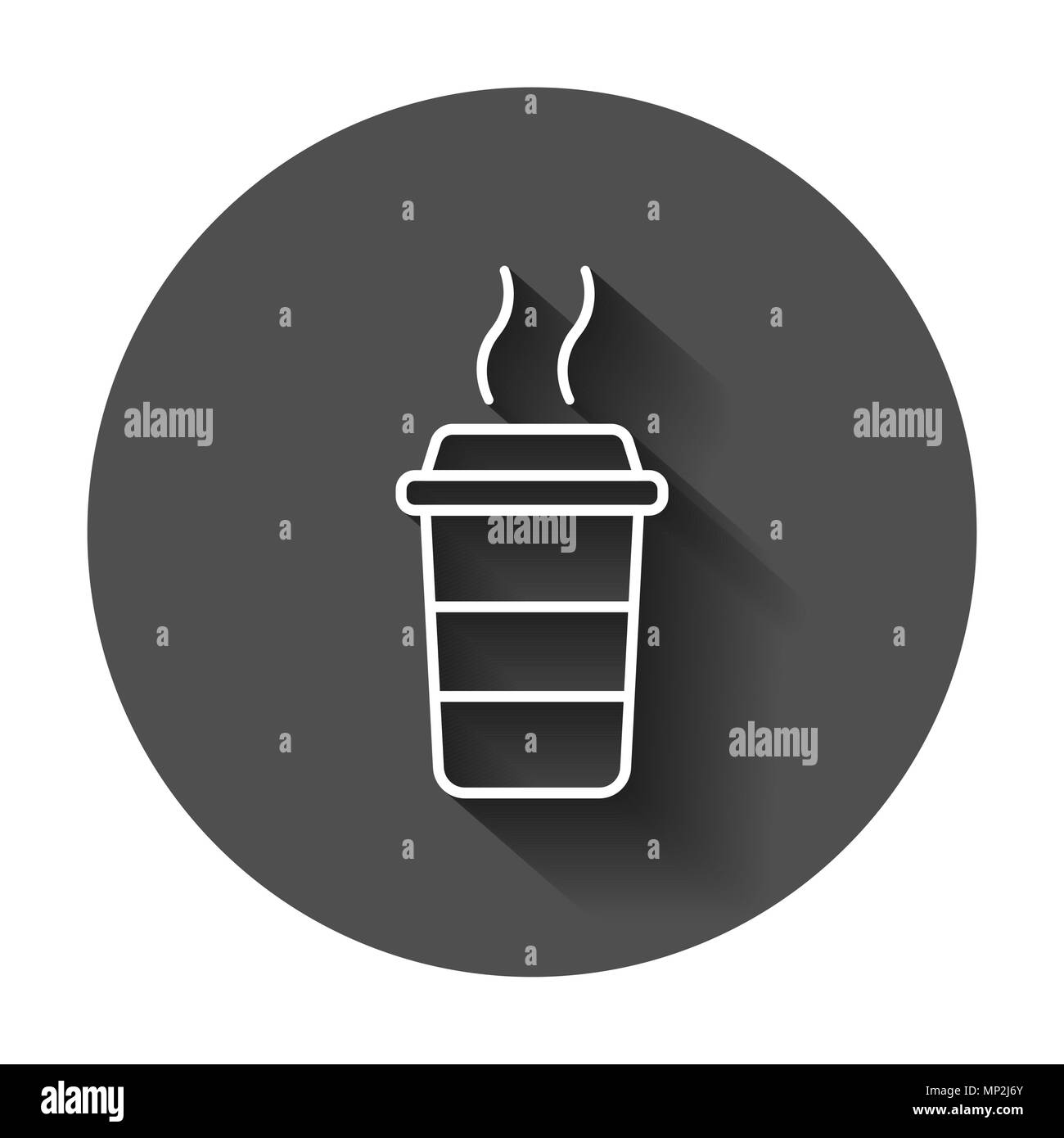 Coffee cup icon. Vector illustration with long shadow. Business concept ...