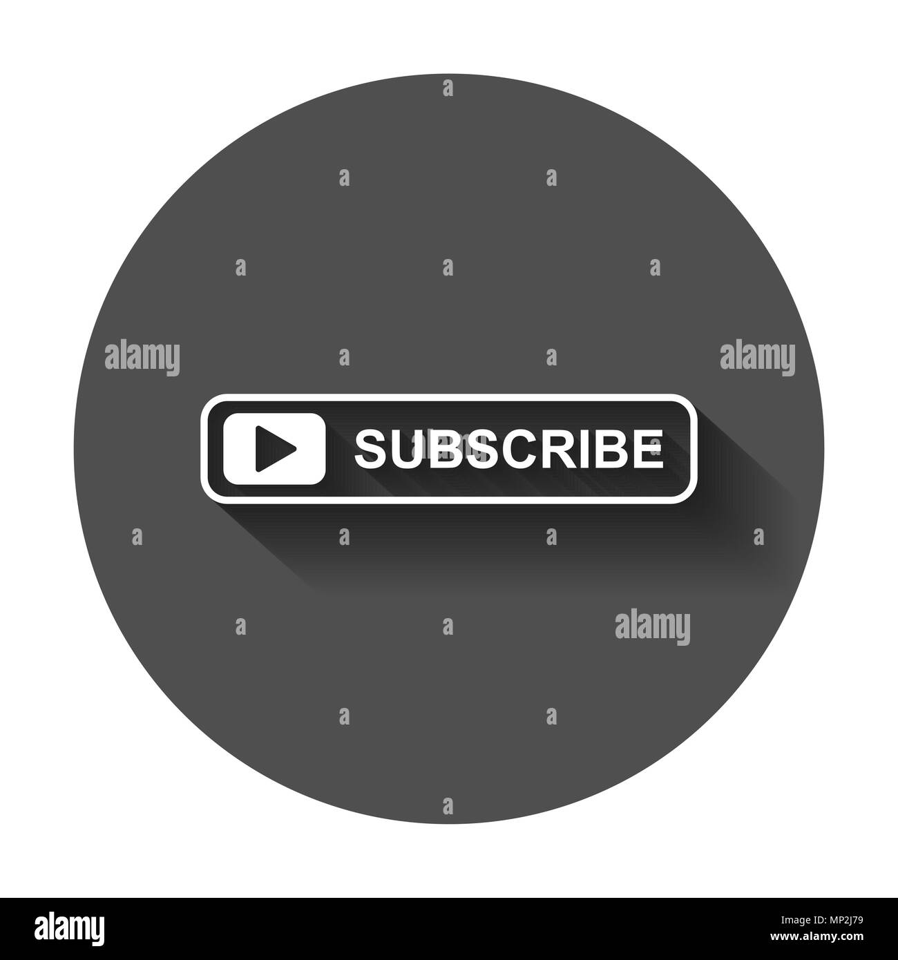 Subscribe button icon. Vector illustration with long shadow. Business ...