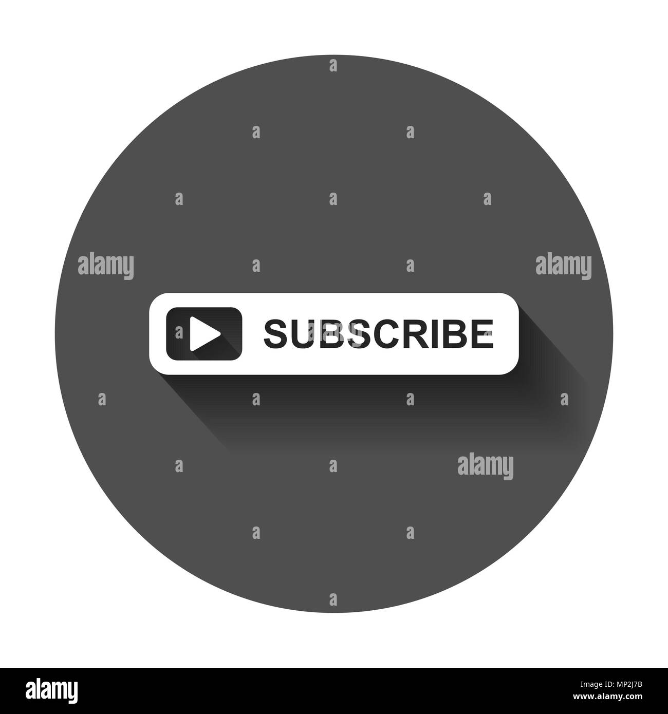 Subscribe button icon. Vector illustration with long shadow. Business ...