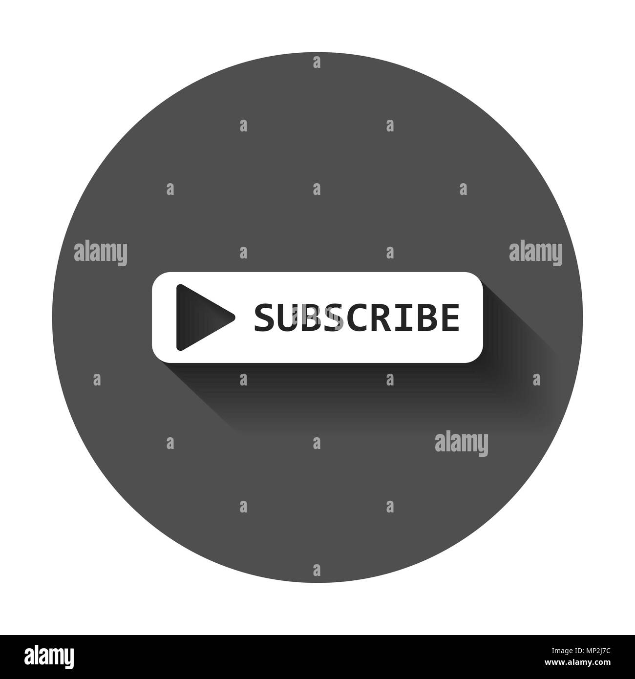 Subscribe button icon. Vector illustration with long shadow. Business ...