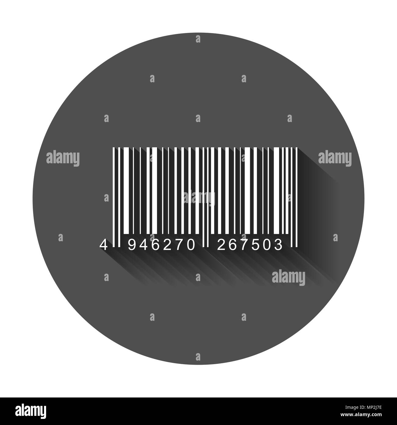 Barcode product distribution icon. Vector illustration with long shadow ...