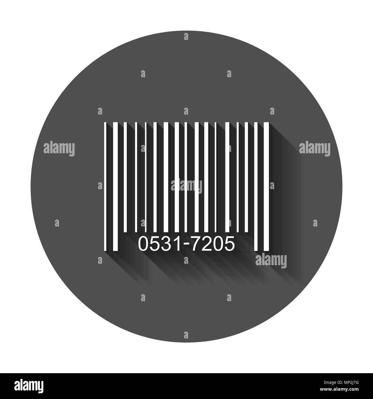 Barcode product distribution icon. Vector illustration with long shadow ...
