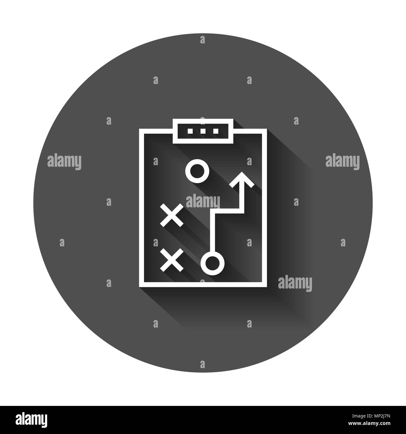 Tactical plan document icon. Vector illustration with long shadow ...
