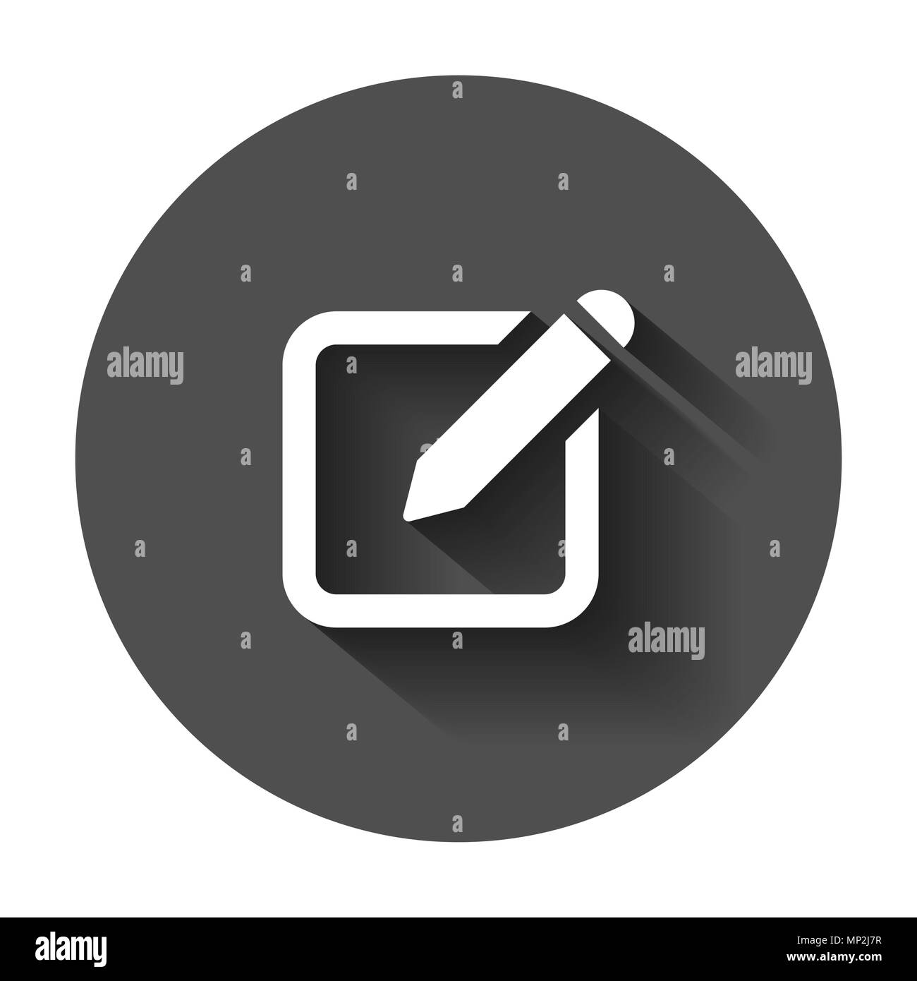 Notepad edit document with pencil icon. Vector illustration with long ...