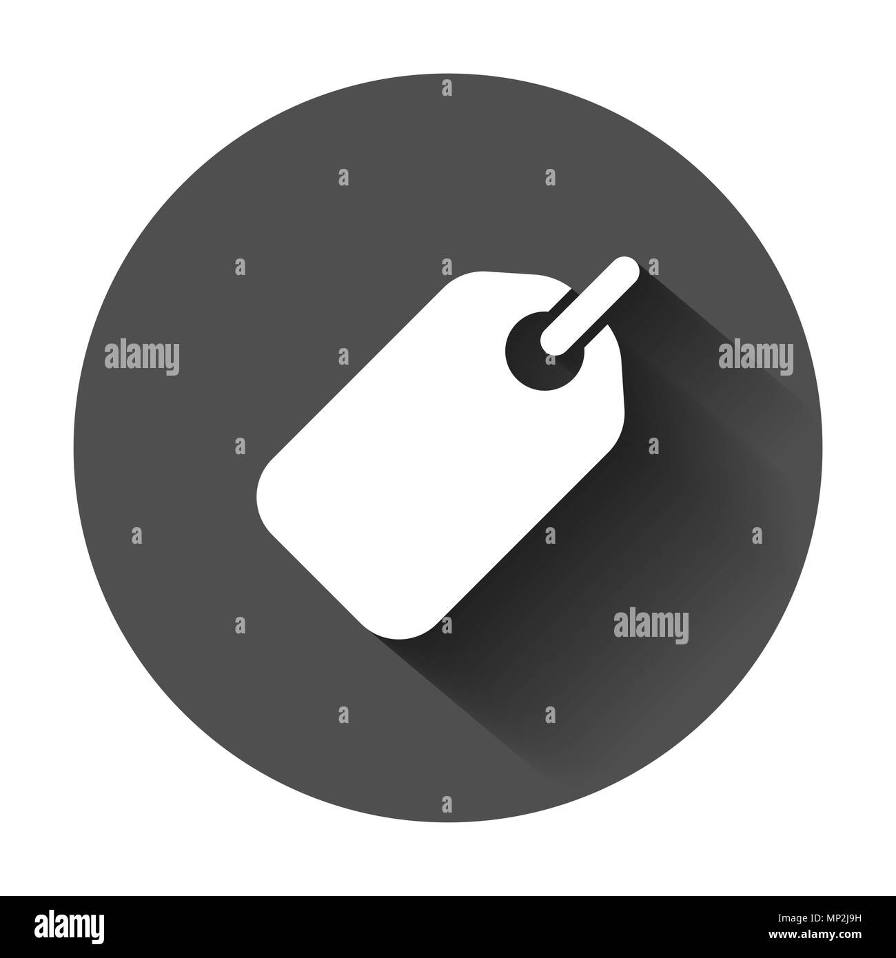 Empty tag icon in flat style. Discount sticker illustration with long ...