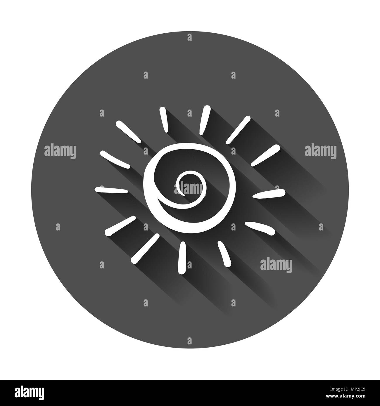 Hand drawn sun vector icon. Sun sketch doodle illustration with long ...
