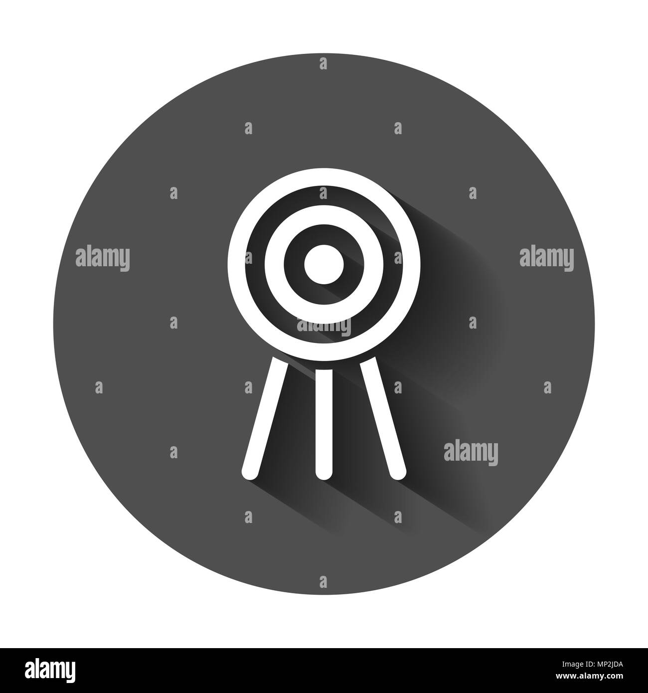 Target Aim Vector Icon In Flat Style Darts Game Illustration With Long