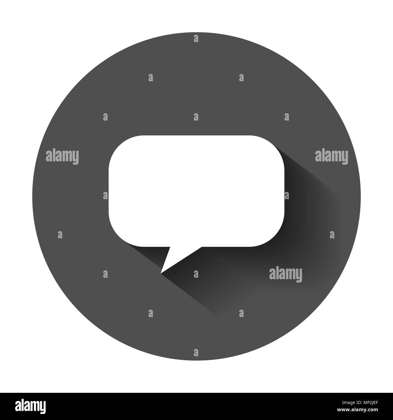 Blank empty speech bubble vector icon in flat style. Dialogue box with long shadow. Speech ...