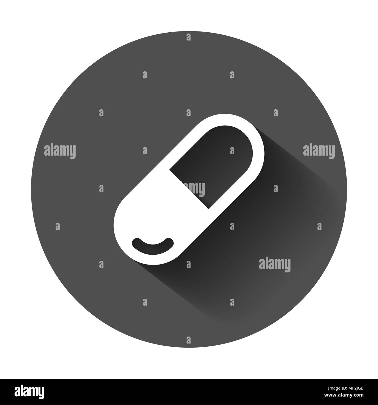 Capsule pills tablet vector icon in flat style. Medical pills ...