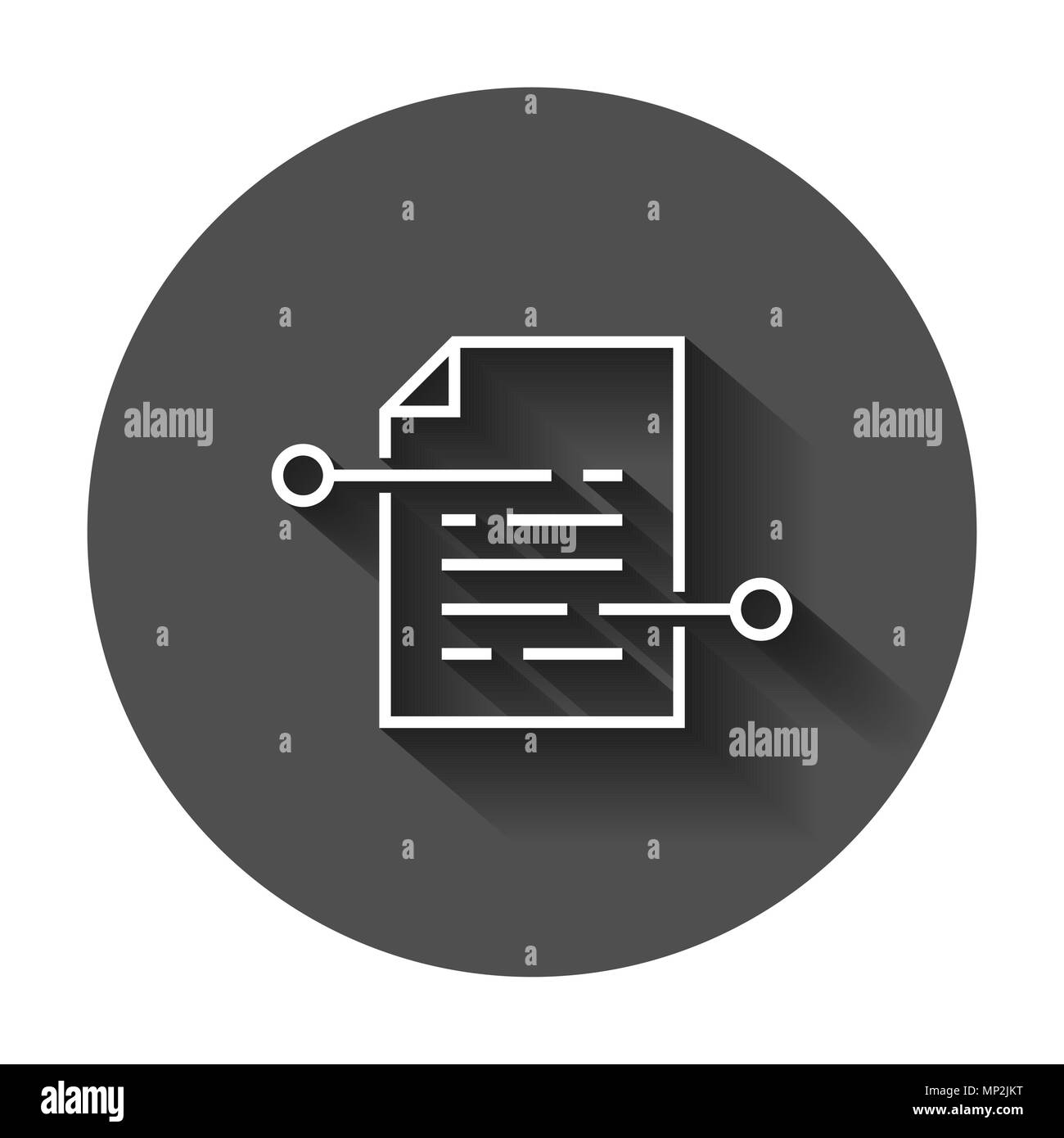 Document paper icon in flat style. Terms sheet illustration with long ...