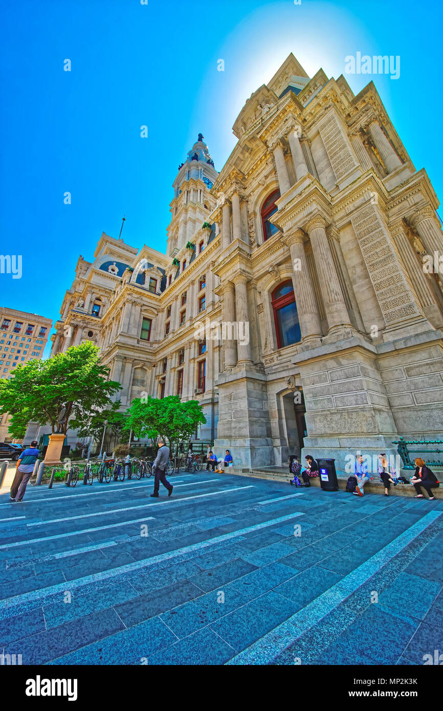 Philadelphia, USA - May 4, 2015: Philadelphia City Hall. View from the ...