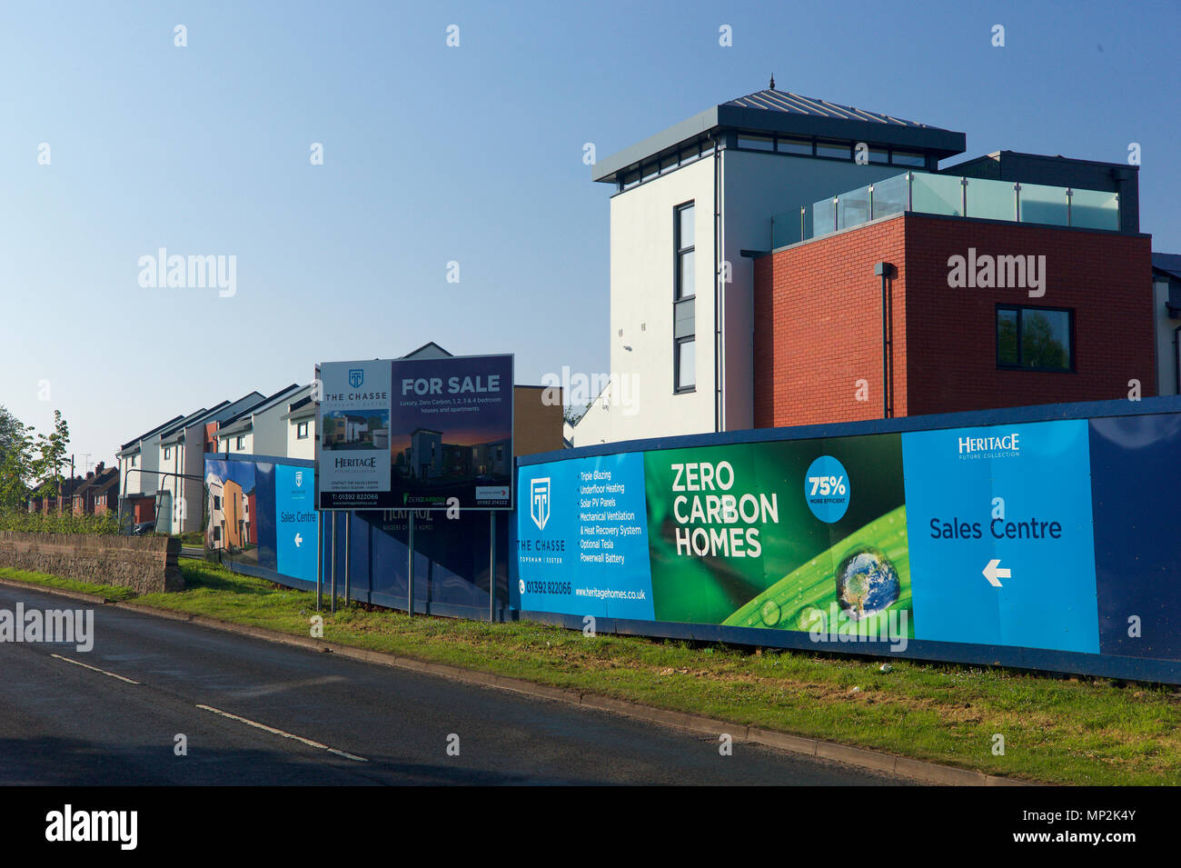 New Eco Homes for sale, Devon UK Stock Photo - Alamy