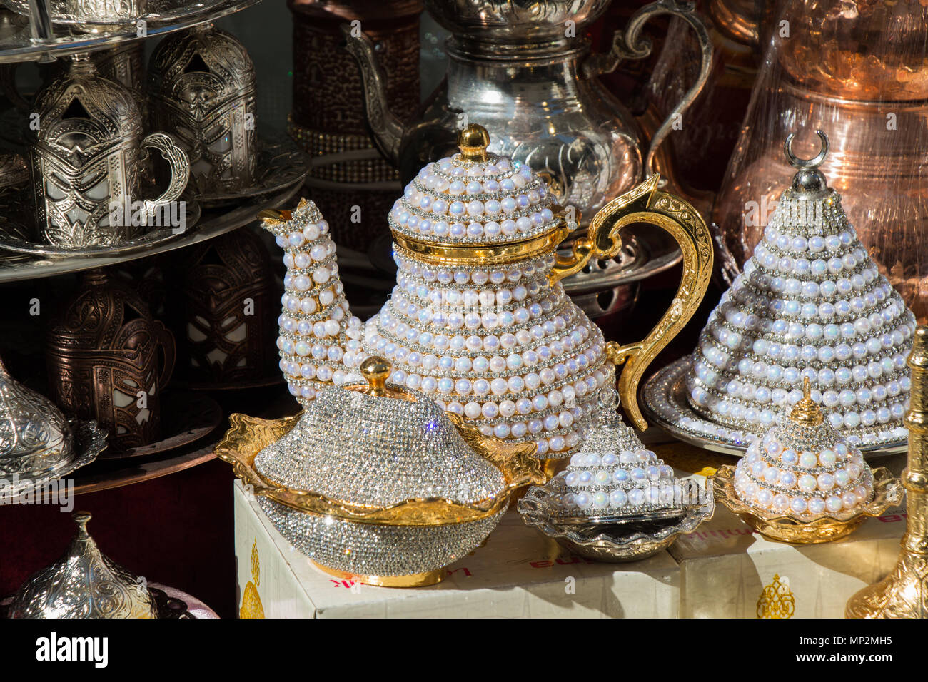 Turkish tea pot made in a traditional style Stock Photo - Alamy