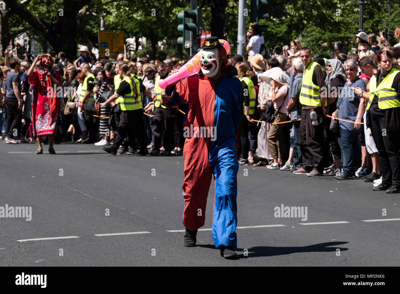 Participants wearing colorful costumes and head dress during he ...