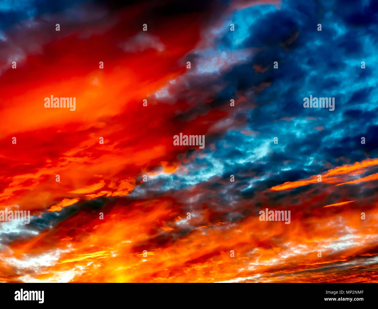 Beautiful Vibrant Sunset Sky. Dramatic bright sunset clouds. Colorful ...
